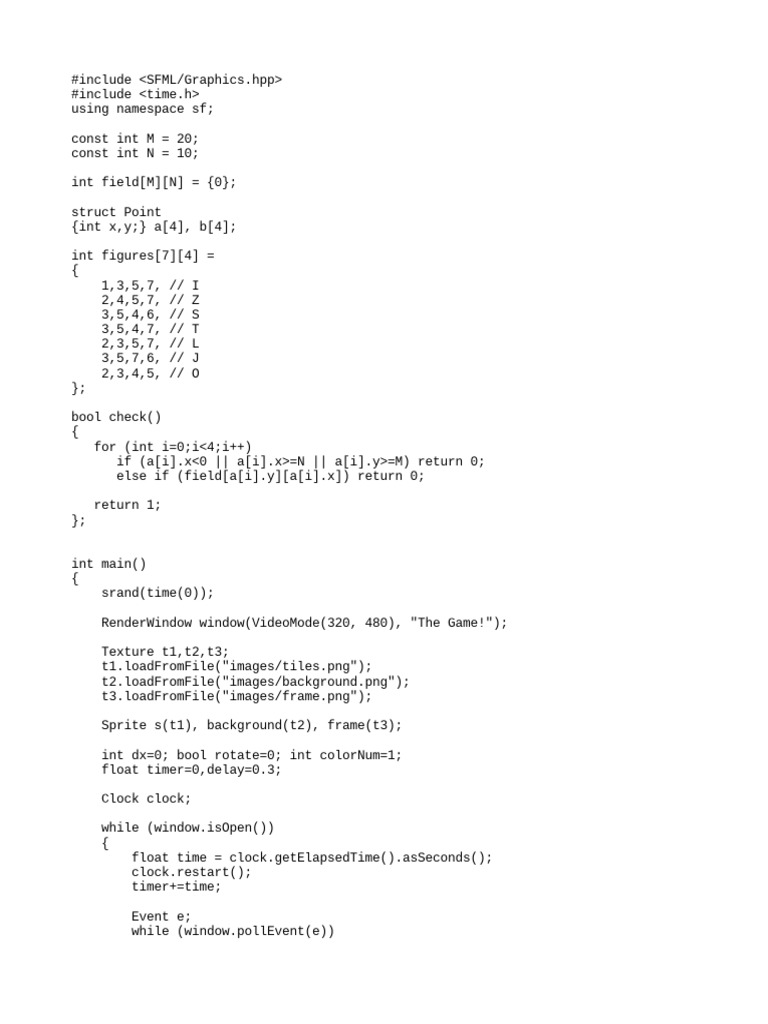Tetris Pdf Computer Programming Software Engineering 3541