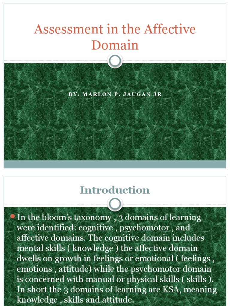 Assessment in The Affective Domain - Jaugan | PDF