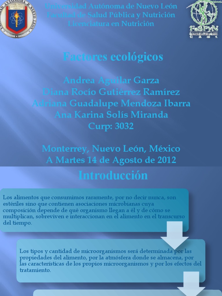Factores Ecologicos Completa | PDF | Alimentos | Las bacterias