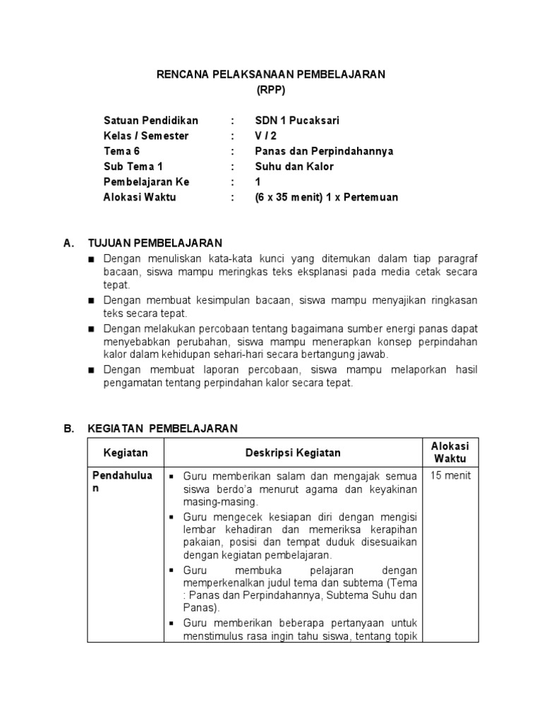 RPP Kelas 5 Anti Korupsi | PDF