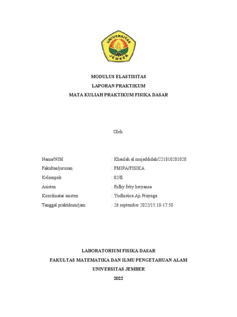 Laprak Modulus Elastisitas | PDF