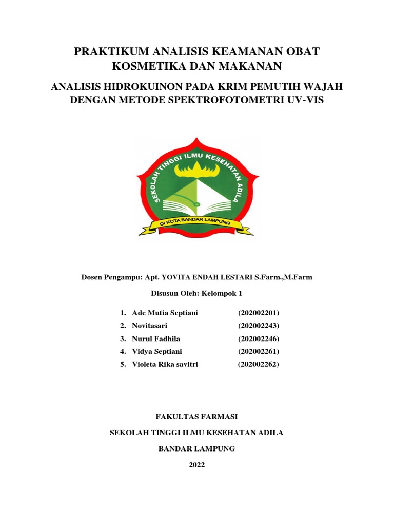 Analisis Hidrokuinon Krim Pemutih Wajah | PDF