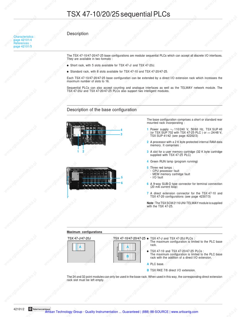 TSX 47 Sequential PLCs Guide | PDF | Programmable Logic Controller | Computer Memory