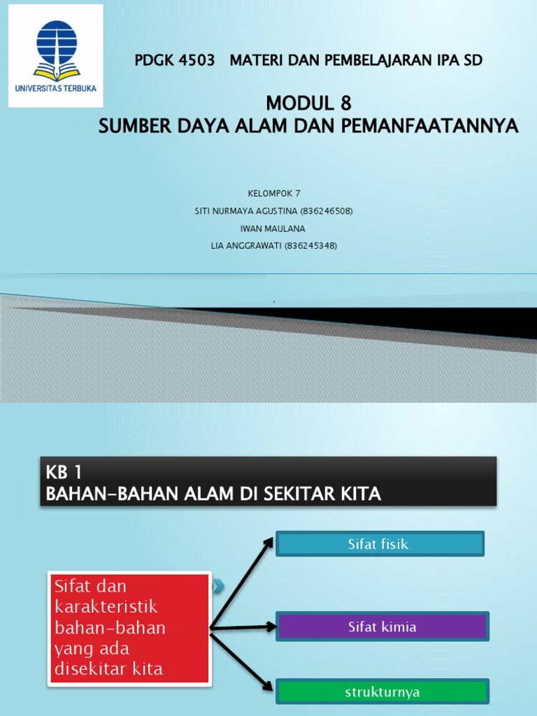PDGK 4503 Modul 8 Materi Dan Pembelajaran Ipa SD | PDF