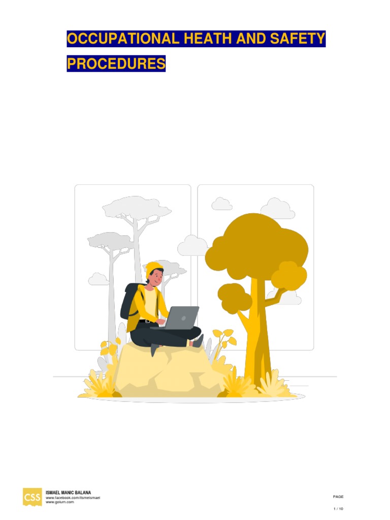 Occupational Heath and Safety Procedures: Ismael Manic Balana | PDF ...