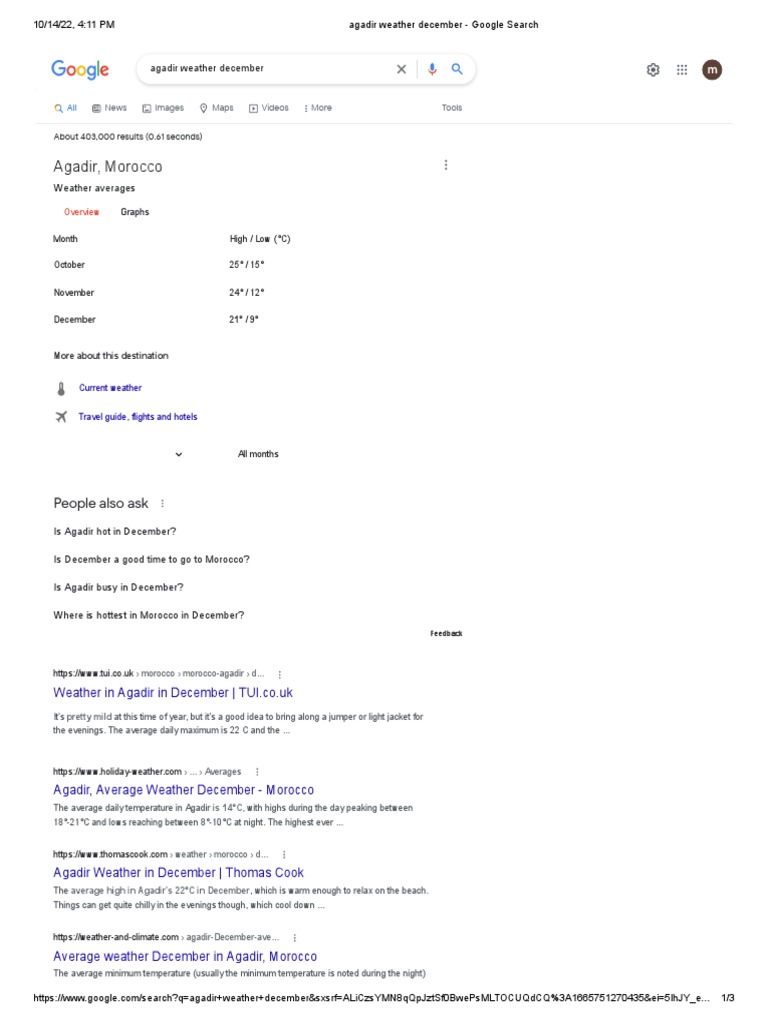 Agadir Weather December - Google Search | Download Free PDF | Weather | Rain
