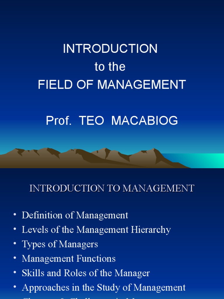 MGT - Intro | PDF | Goal | Skill