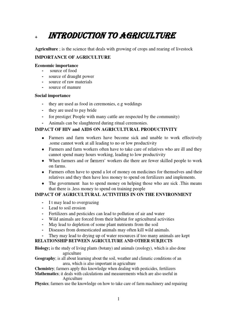 Agric Notes Form 1-3-1 | PDF