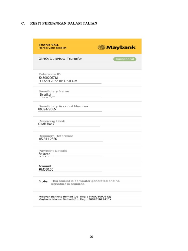 RESIT PERBANKAN DALAM TALIAN MAYBANK - Isi | PDF