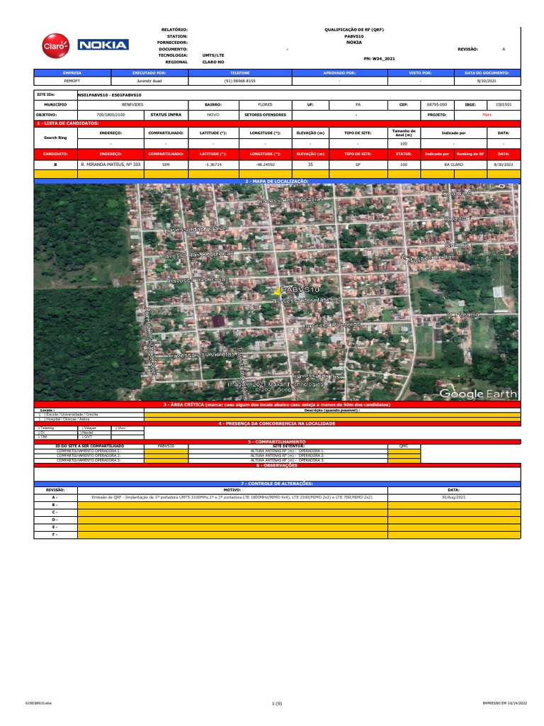 Projeto Mars QRF PABVS10 NODEB ENODEB 30082021 GF RevA | PDF | LTE ...