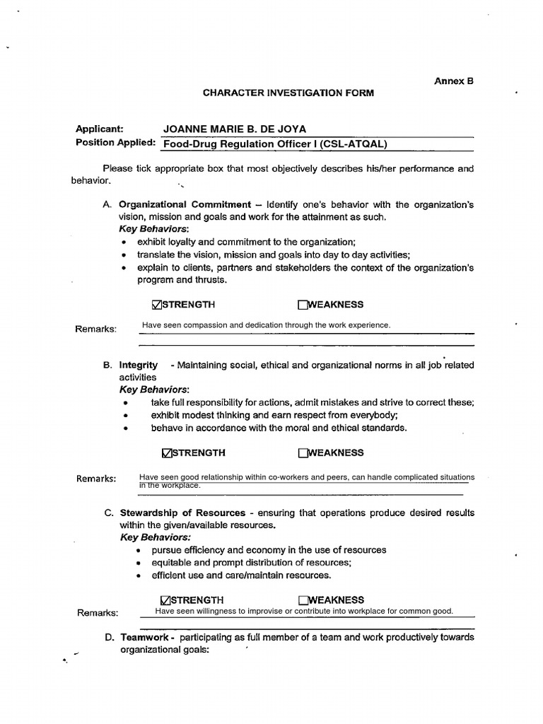 Ci Form - de Joya | PDF | Career & Growth