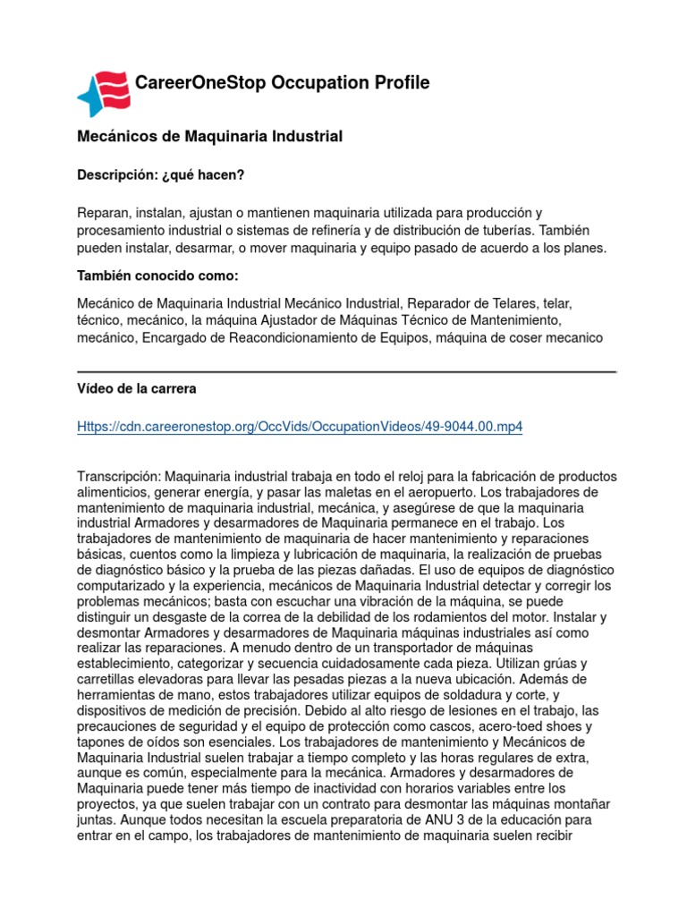 Modelo Perfil Tecnico Mecanico | PDF | Calidad (comercial) | Conocimiento