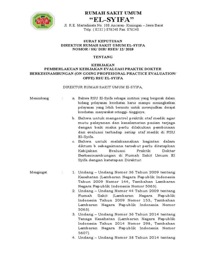 SK Kebijakan OPPE | PDF | Sains & Matematika