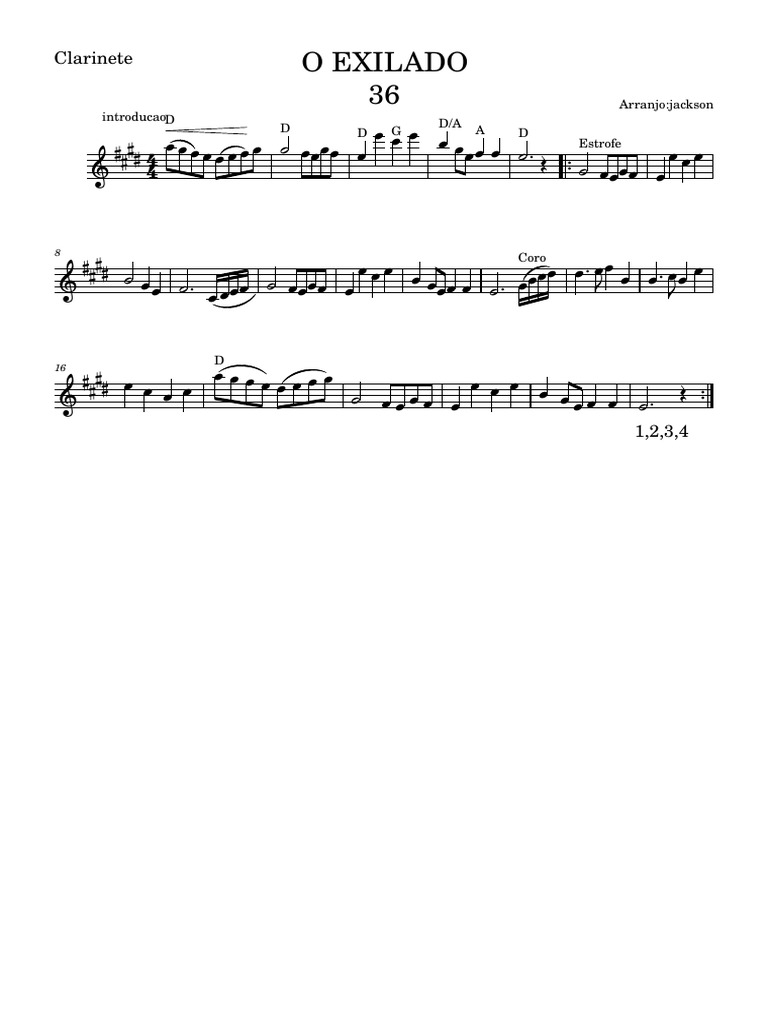 O Exilado Clarinete | PDF