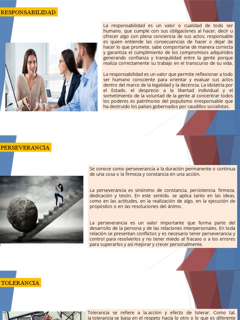 Valores para El Desarrollo Personal | PDF | Tolerancia | Ciencias del ...
