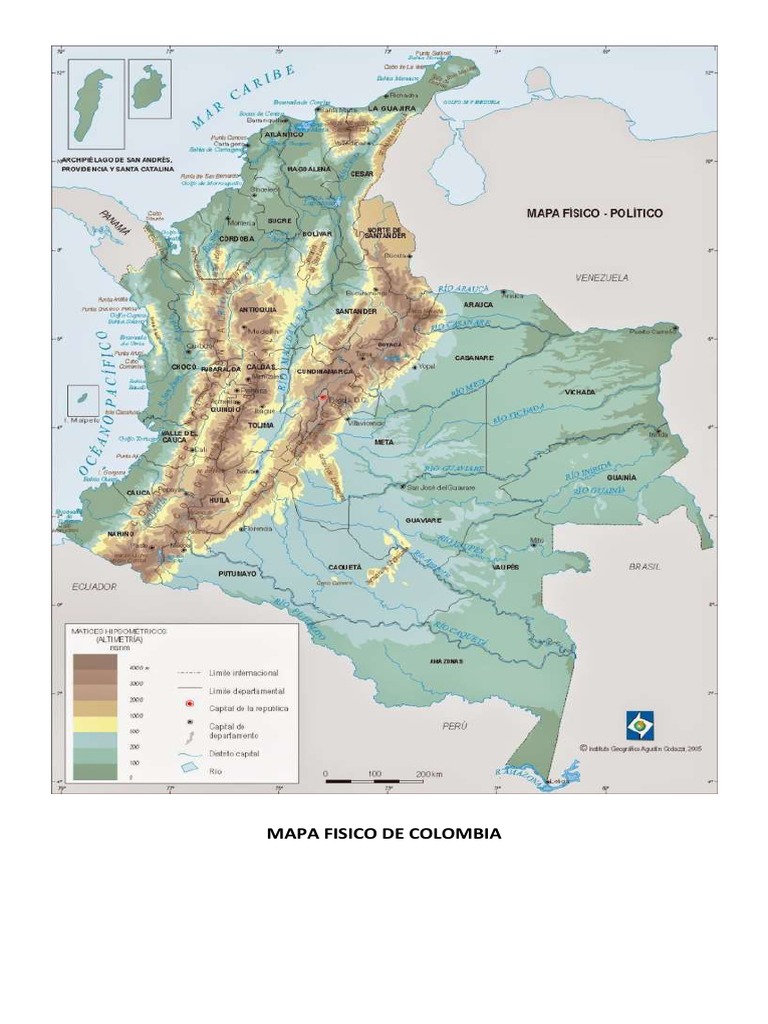Mapa Fisico Colombia | PDF