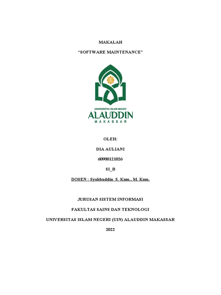 Makalah RPL SOFTWARE MAINTENANCE | PDF