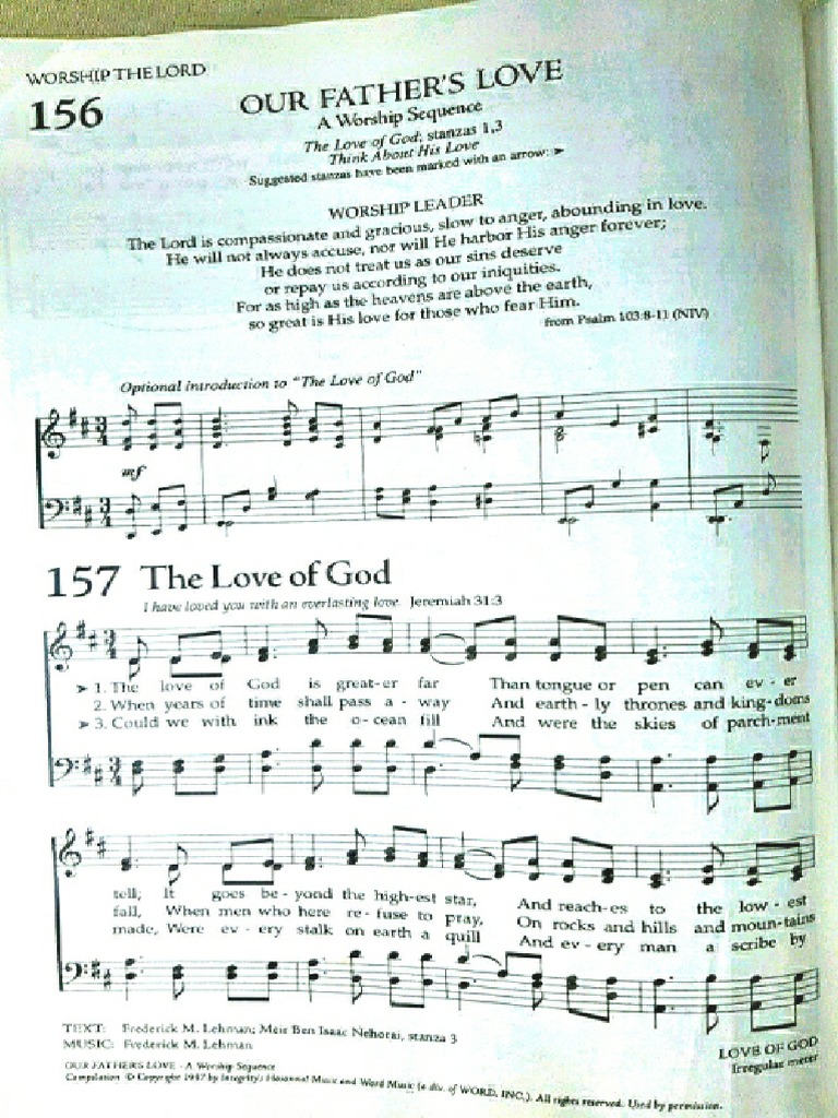 The Love of God (Key of D) | PDF