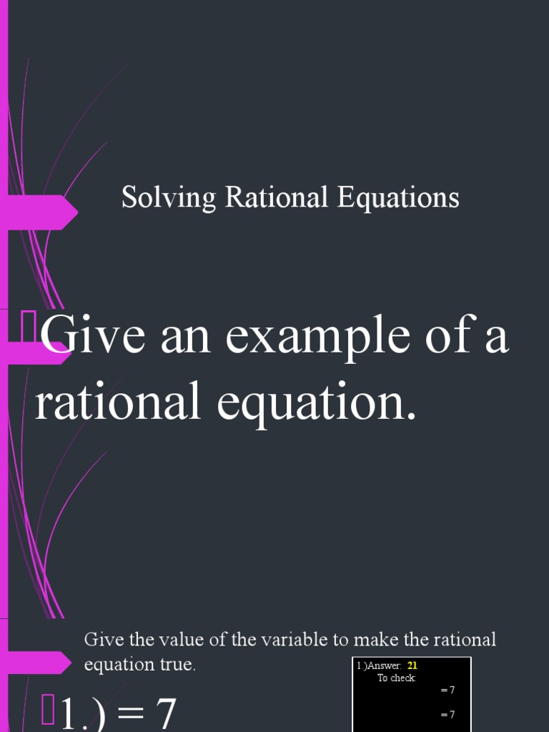 Solving Rational Equations | PDF | Equations | Elementary Mathematics