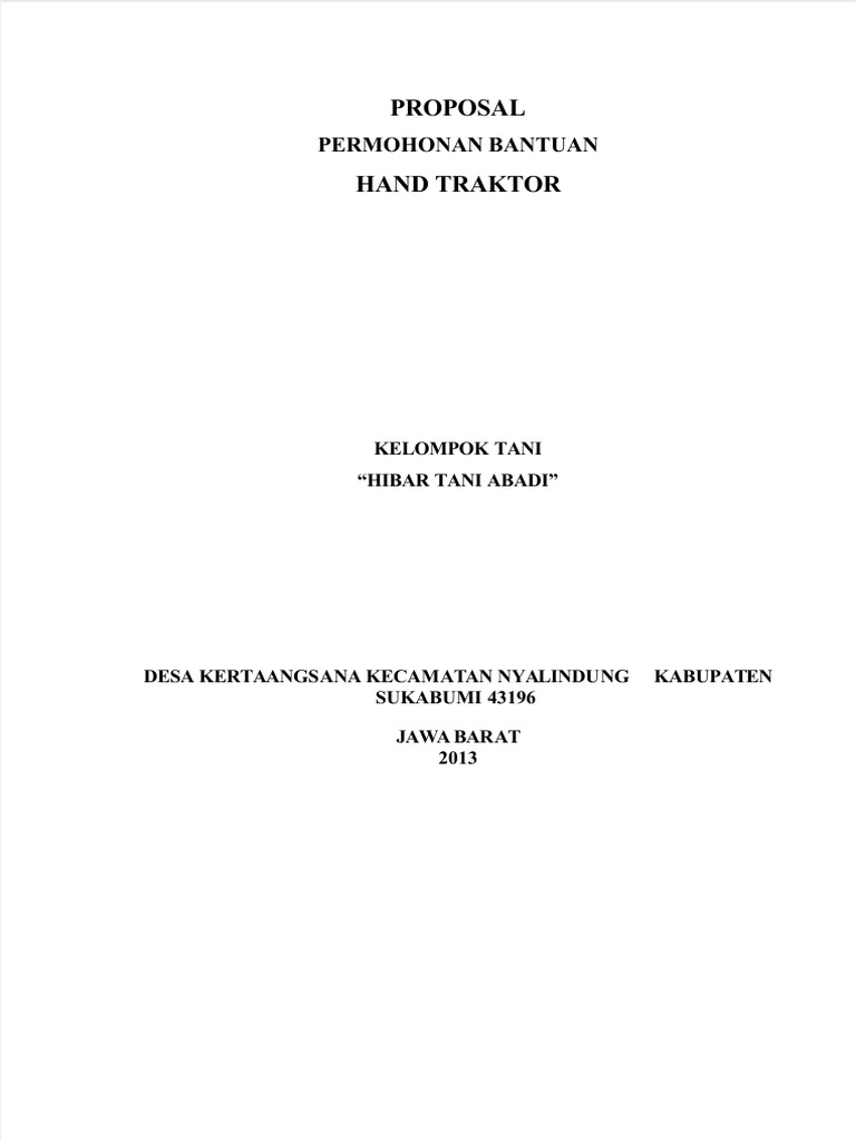 Pdfslide - Tips Contoh Proposal Pengajuan Hand Traktor Jadi | PDF
