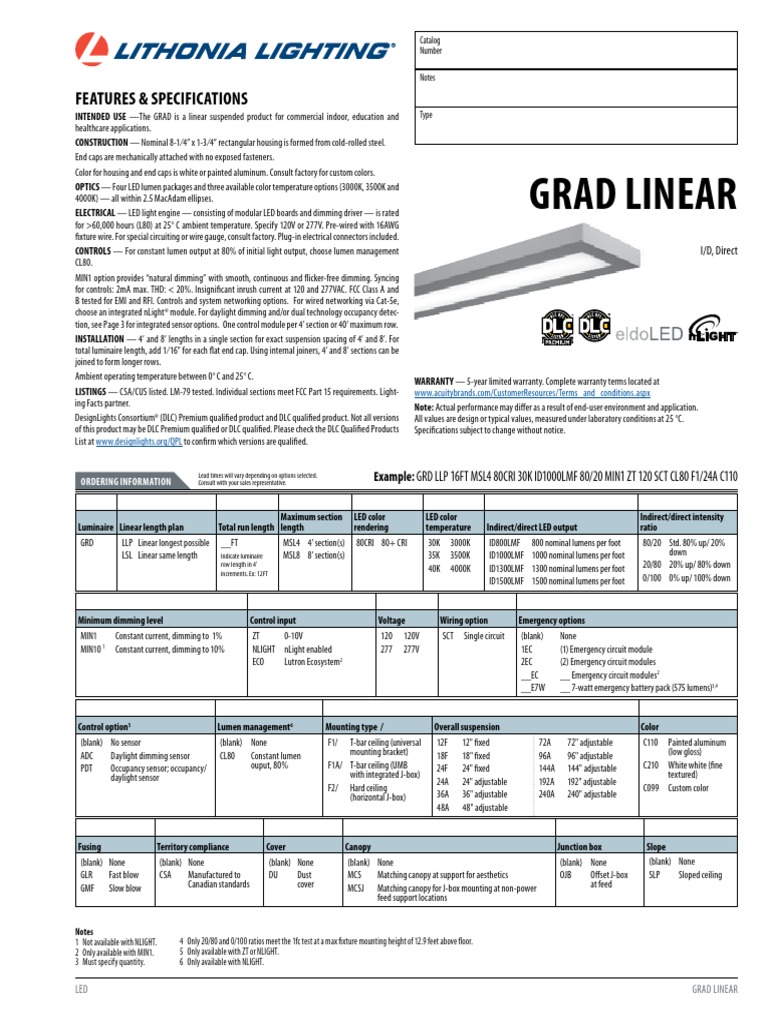 Specification Sheet | PDF | Light Emitting Diode | Components