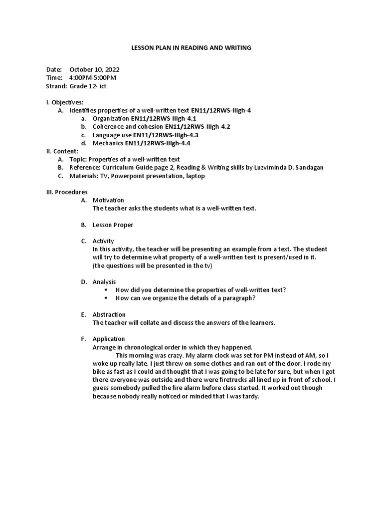Properties of Well-Written Texts | PDF