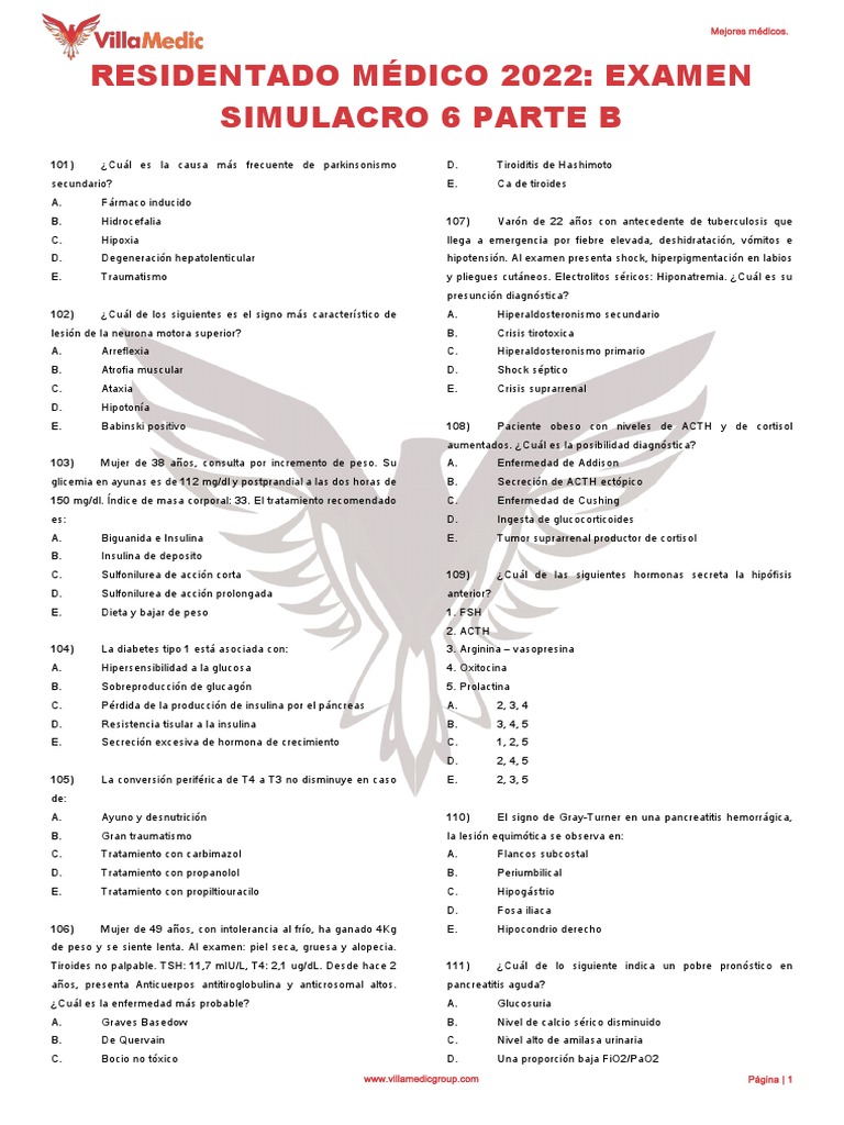 RM 2022 - Examen Simulacro 6 B | PDF | Especialidades Medicas | Medicina CLINICA