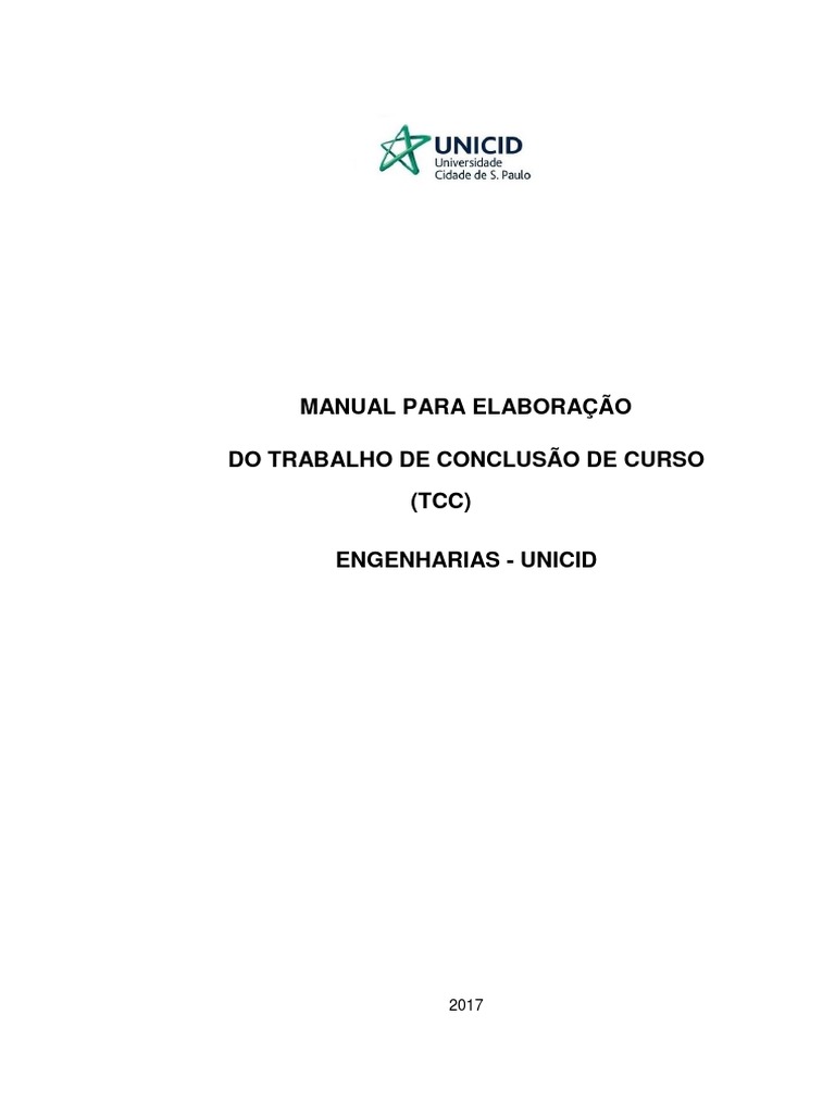 Manual para Elaboração Do TCC - Engenharias - UNICID - V1 | PDF ...