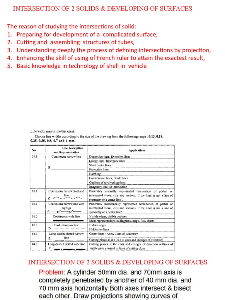 Intersections of Solids Developing of Surfaces | PDF
