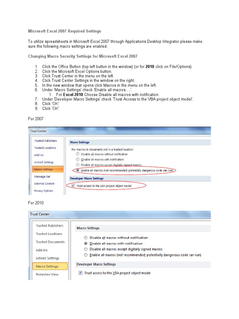 Webadi Required Settings V4 Pdf Microsoft Excel Internet Explorer