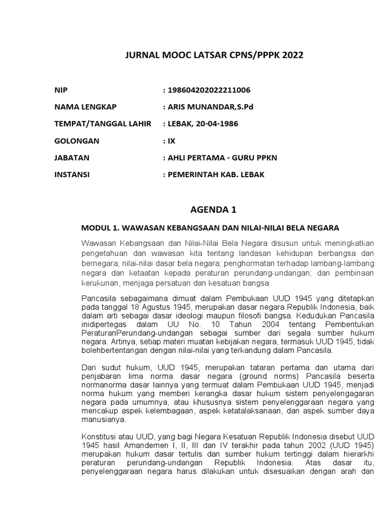 Jurnal Mooc Pppk 2022 Pdf