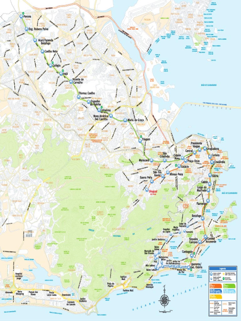 Mapa Cartografico Metro Rio Janeiro Brasil | PDF