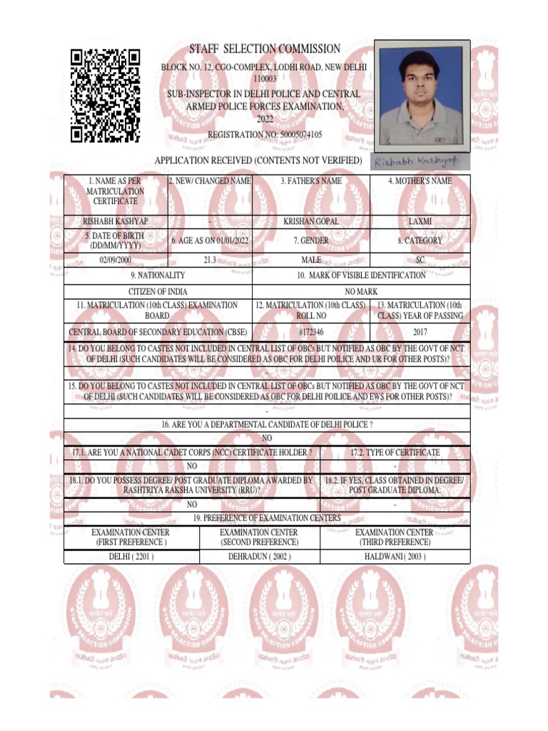 Rishabh Kashyap: Age and Exam Details | PDF | Government