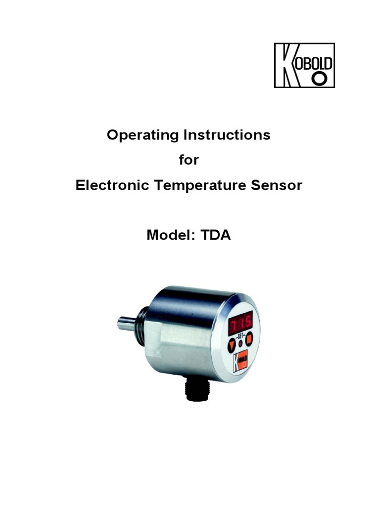 Operating Instructions for Electronic Temperature Sensor Model TDA | PDF | Electrical Connector ...