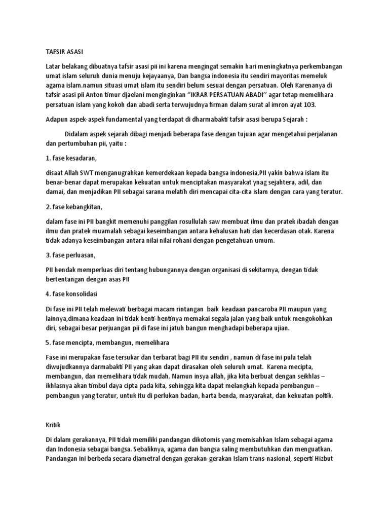 Tafsir Asasi Pii | PDF