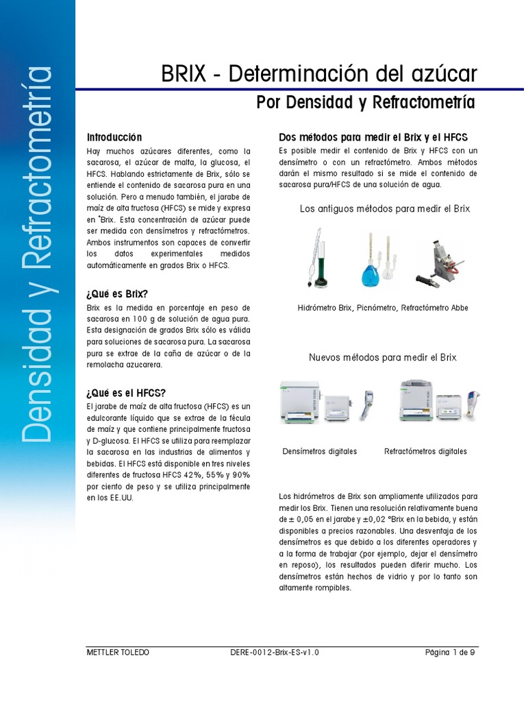DERE 0012 Brix Sugar Determination 2020 10 ES v1.0 | PDF | Fructosa ...