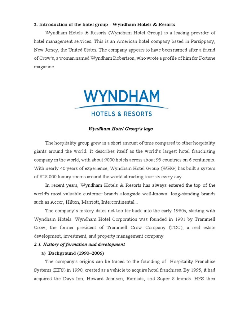 Wyndham Hotels & Resorts | PDF | Hospitality Industry | Hotel
