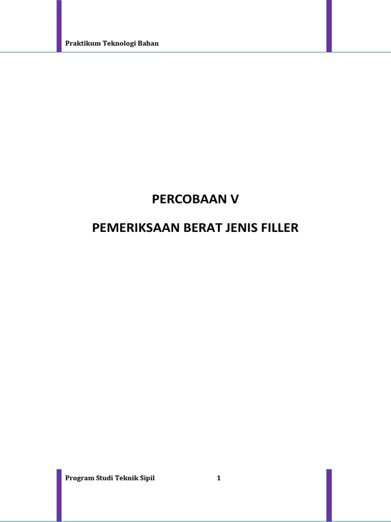 Laporan Berat Jenis Filler Acc | PDF
