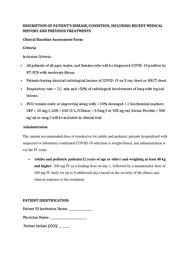 Single Patient Proforma | PDF