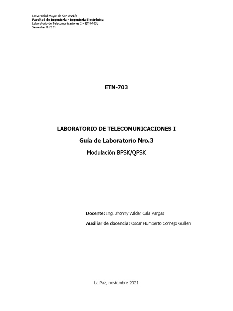 Guia Lab 3 Modulación BPSK-QPSK | PDF | Modulación | Radio