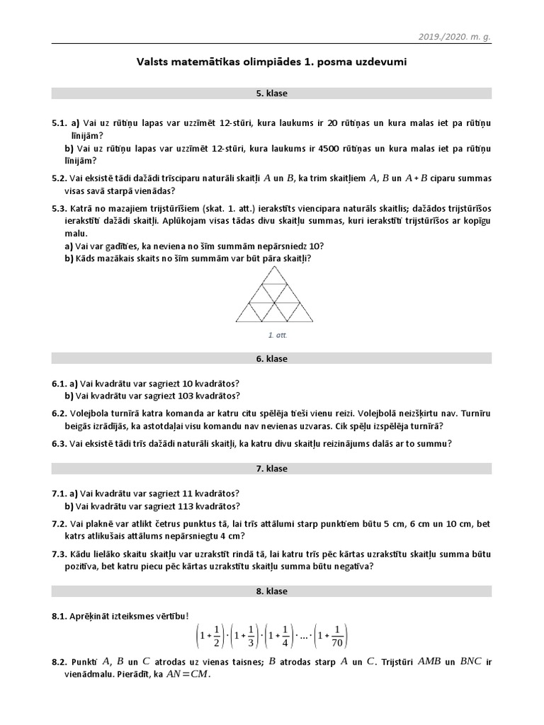 Matem Olimp 70 1 Posms Uzd | PDF