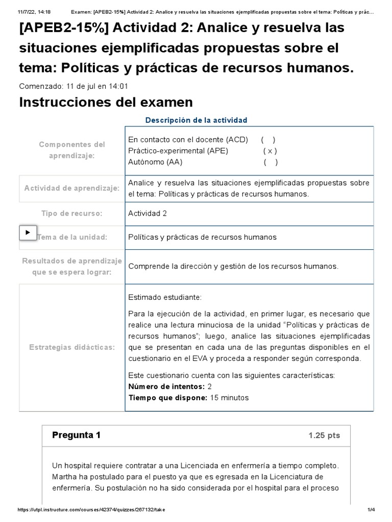 Examen - (APEB2-15%) Actividad 2 - Analice y Resuelva Las Situaciones Ejemplificadas Propuestas ...