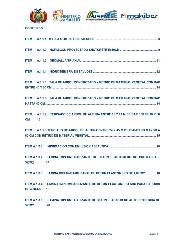 V5-ETs NUEVOS ITEMS ARQUITECTURA - Rev.06.07.22 | PDF | Hormigón | Suelo