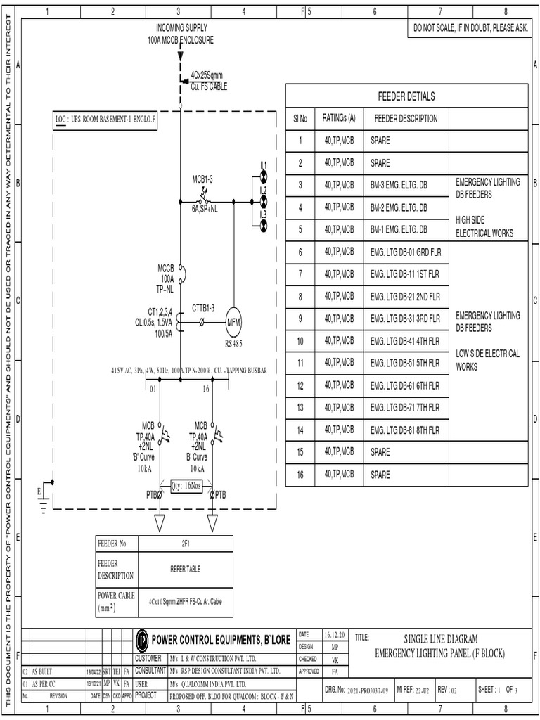 Emergency Lighting Panel Schematic | PDF