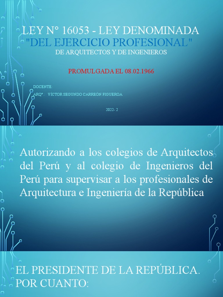 2 - Ley #16053 - Del Ejercicio Profesional Del Arq° y Del Ing° | PDF ...