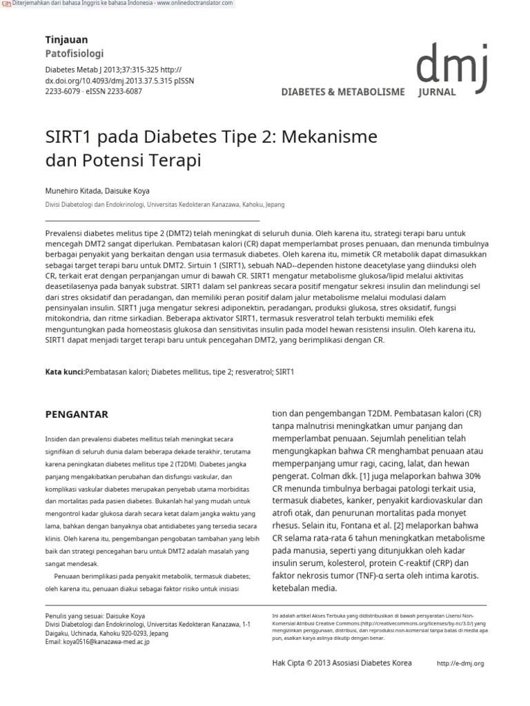 Sirt1 DM - En.id | PDF | Kesehatan Holistik