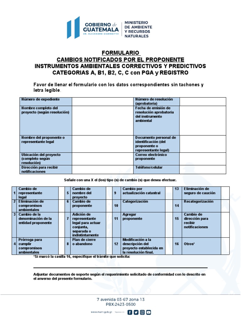 Cambios Notificados Por El Proponente Predictivos y Correctivos Todas ...