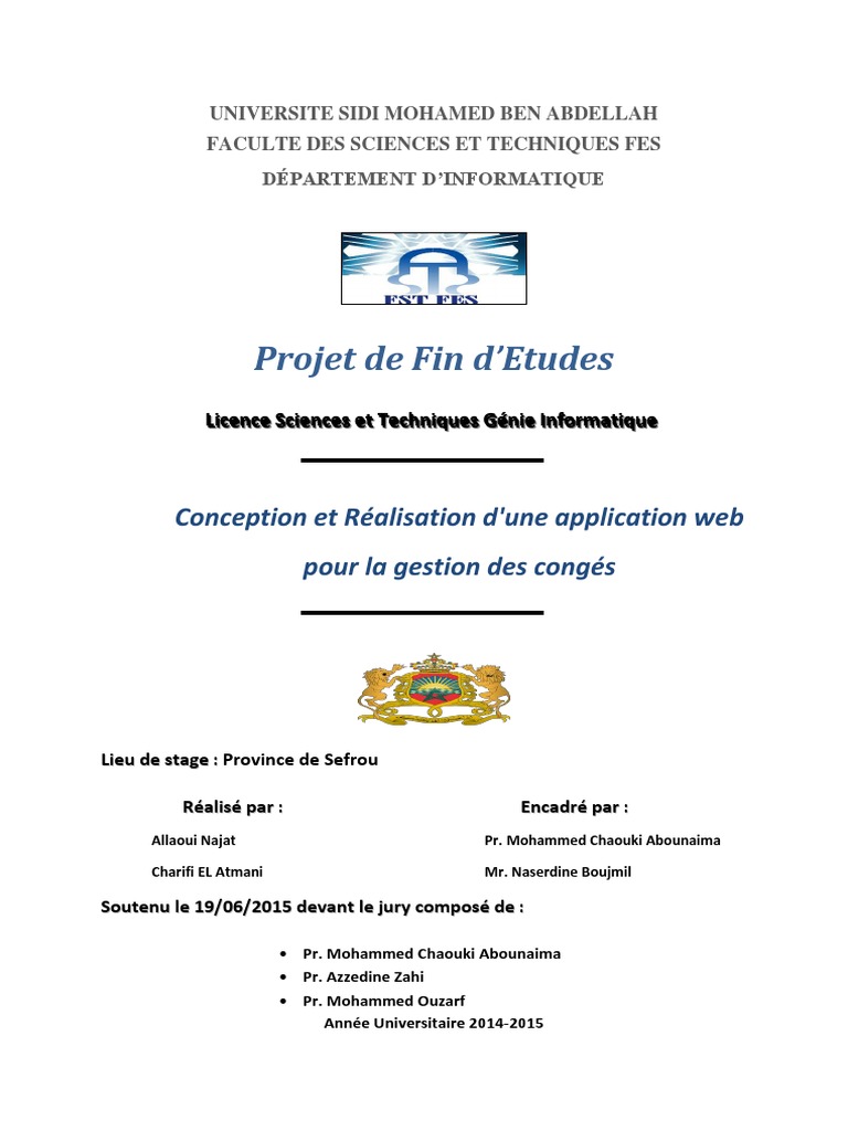 Conception Et Réalisation D'une Application Web Pour La Gestion Des ...