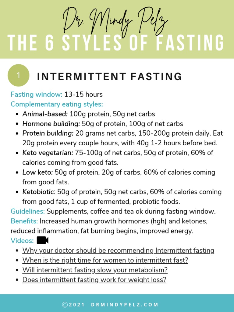 The 6 Styles of Fasting | PDF | Carbohydrates | Fat
