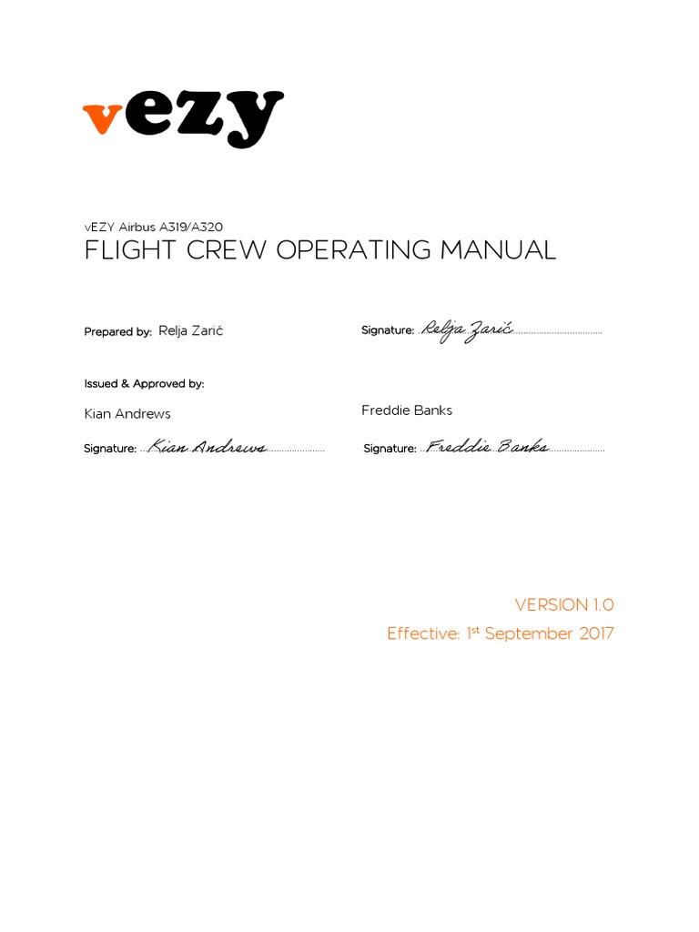 vEZY FLIGHT CREW OPERATING MANUAL | PDF | Air Traffic Control | Takeoff